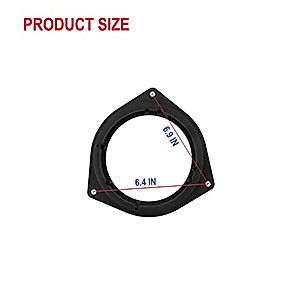 6.5" Car Speaker Spacers Adapter (2pcs) Fits for Toyota Crown Reiz, Plastic Black Mounting Spacer Adaptor Ring