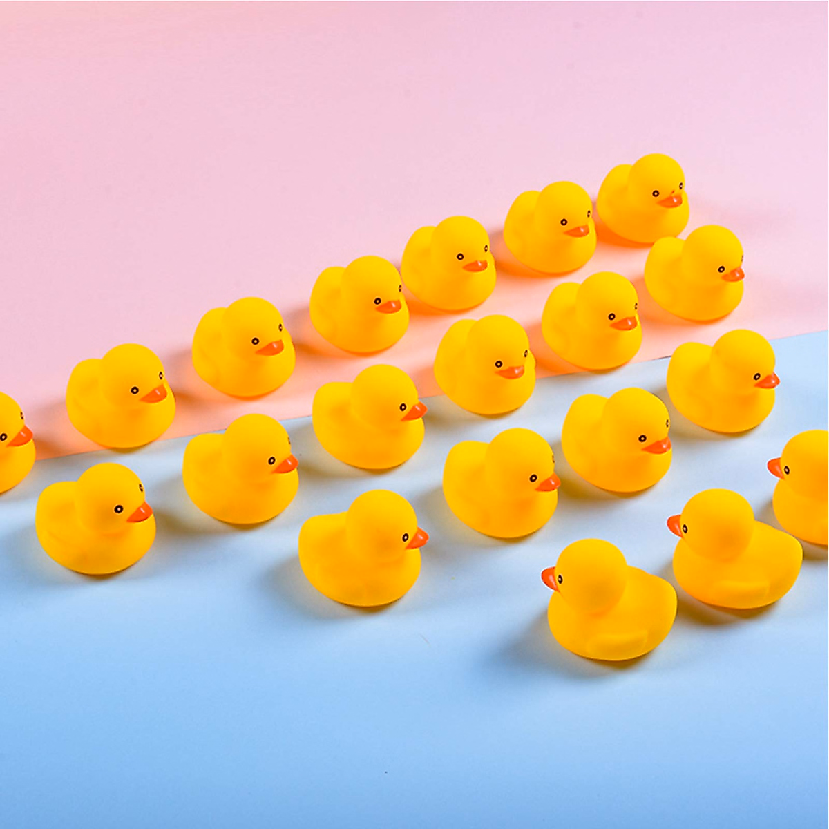 50PCS Super Mini Rubber Duck Bath Duck Toys for Toddlers Boys Girls,Squeak and Float Rubber Ducks in Bulk Baby Shower Duck Decorations Party Favors (1.6'')