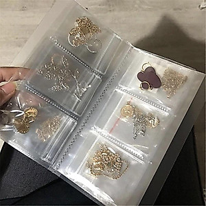 Transparent Jewelry Storage Book, Earring Organizer Book, Anti Oxidation Jewelry Storage, PVC, Anti Tarnish, Resealable (84 Grids +50pcs Jewelry Storage Bag)