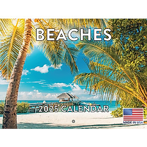 Beach Calendar 2025 Tropical Beaches Ocean Island Seaside Scenes Monthly Wall Calender 12 Month