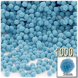 The Crafts Outlet Polyester Pom Poms, Solid Color, 5mm/0.20-inch, 200-pc, Orange