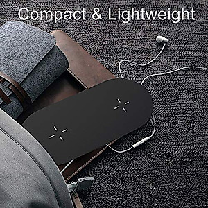 Dual Wireless Charger, COSOOS Fast Wireless Charging Pad Compatible for iPhone 13/13 Pro/13 Pro Max/13 Mini/12/11/XS/8 Plus, Galaxy S21/S20, Note 10, AirPods Pro, Galaxy Buds+(No AC Adapter)