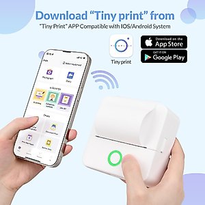 Label Maker Machine with Tape, Portable Bluetooth Label Printer, Small Smart Phone Handheld Sticker Mini Labeler Multiple Templates Font Icon Easy to Use Inkless Rechargeable F Office Home