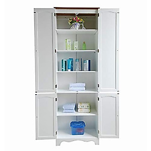 Homecharm-Intl 23.8x11.8X 72.2-Inch Storage Cabinet,White (HC-004)