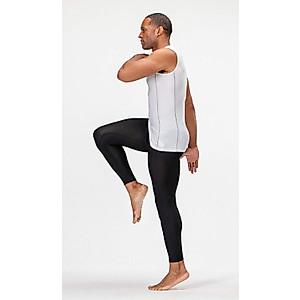 DEVOPS 3 Pack Men's Athletic Compression Shirts Sleeveless (Large, White/White/White)