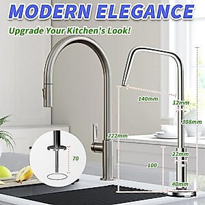 YAFIYGI Drinking Water Faucet for Kitchen Sink, Filtered Reverse Osmosis RO Faucet, 304 Stainless Steel Purified Water Dispenser Faucet