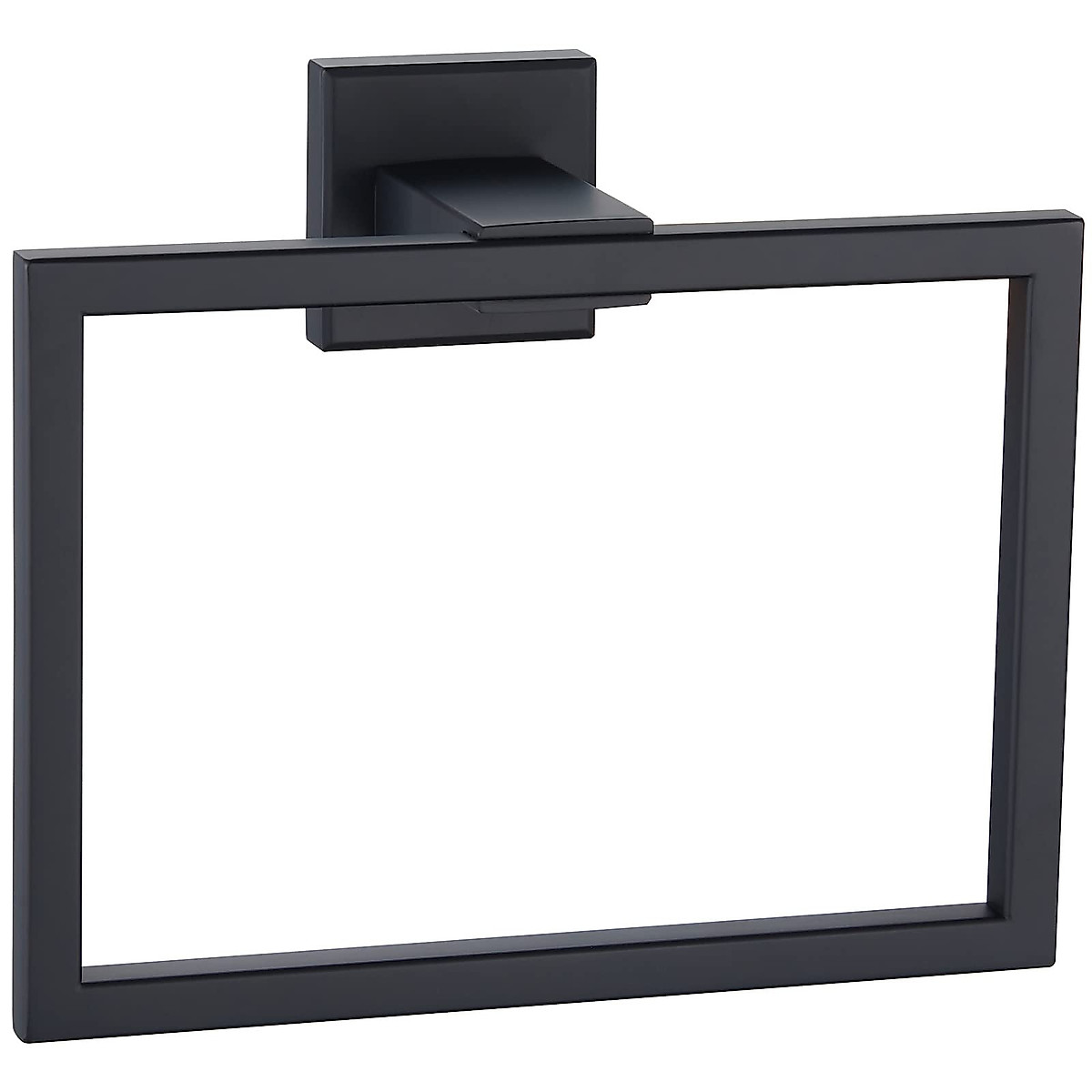 Towel Holder Matte Black, Angle Simple Stainless Steel Bathroom Hand Towel Rack, Square Towel Ring for Wall, 7.09-Inch