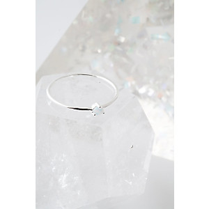 Honeycat Opal Orb Crystal Ring in Gold, Rose Gold, or Silver | Minimalist, Delicate Jewelry (Silver, 6)