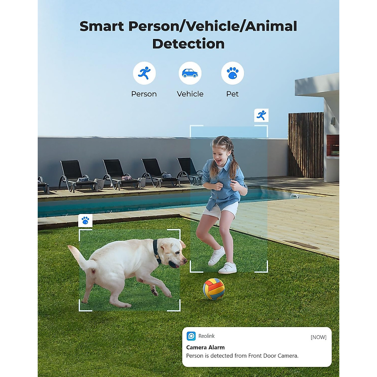 REOLINK 4K PoE Home Security Camera, IP Camera with 128 Degree, 2.8mm Lens, 5X Optical Zoom & IK10 Vandalproof for Outdoor Surveillance, Human/Vehicle/Pet Detection, No PT Supported, RLC-842A