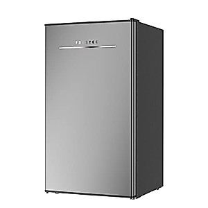 Frestec Mini Fridge for Bedroom, 3.1 Cu.Ft Mini Refrigerator with freezer, Dorm Fridge with Freezer, Compact Refrigerators Perfect for Room and Office, Adjustable Temperature Stainless Steel
