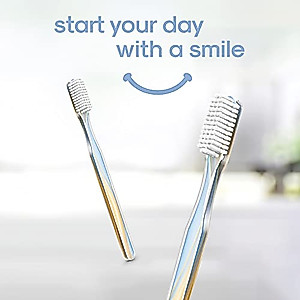 BioSwiss SMYL Toothbrushes with Powerful Soft Nylon Bristles for Adults - Unique Fashion Forward Printed Designs, Oral Care, Effectively Remove Plaque and Tartar Build Up (1 Pack, Fine Stones Yellow)