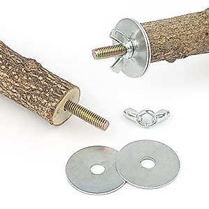 5PCS Bird Perch for Cage Bird Stand Toy Set Natural Wooden Parrot Stand Branch with Round Platform Paw Grinding Stick Bird Exercise Training Climbing Toys for Bird Cage Accessories