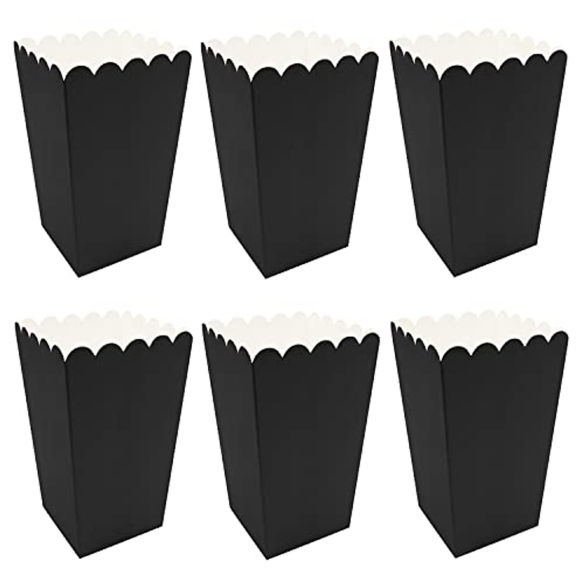 36 Pcs Popcorn Boxes Mini Paper Popcorn Box Cardboard Popcorn Container for Party, Black