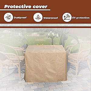 32in Fire Pit Table 50,000 BTU Square Propane Gas Firepit Table Gas Fire Table Auto Ignition Coffee Table with Waterproof Cover Lava Rocks for Outside Patio,Brown