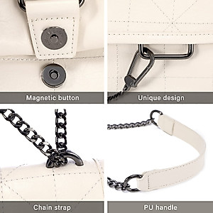 LOVEVOOK Quilted Crossbody Bags for Women Leather Shoulder Bag with Chain Strap