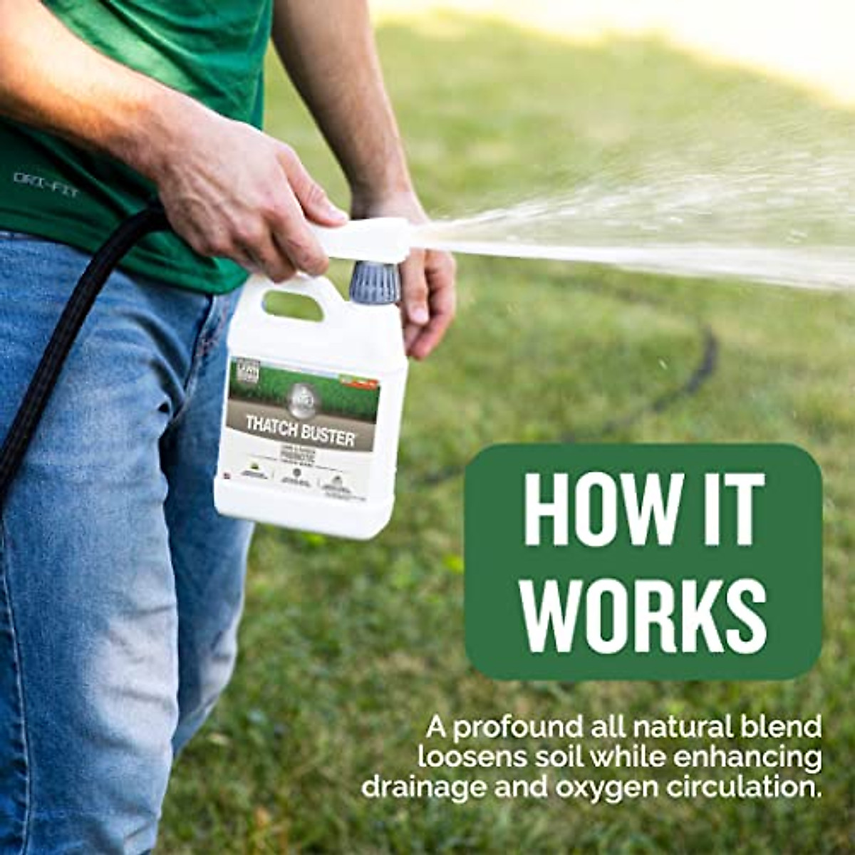 Turf Titan Thatch Buster - Liquid Aeration for Lawn Soil - Easy-to-Use Liquid Soil Loosener and Soil Conditioner for Lawns - 32 oz