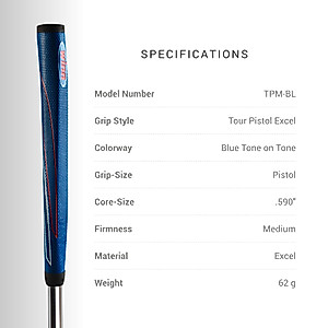 Winn 2016 Tour Pistol Blue Golf Putter Grip (