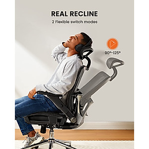 ErGear Office Chair, Ergonomic Office Chair, High Back Desk Chair with Headrest and 5D Flip-up Arms, Adjustable Lumbar Support Computer Chair, Swivel Mesh Chair