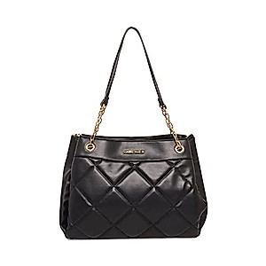 Anne Klein Womens Anne Klein quilted satchel, Black, One Size US