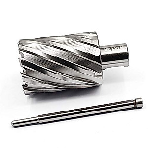 Annular Cutter JESTUOUS 3/4 Inch Weldon Shank 1-3/4 Cutting Diameter 2 Cutting Depth with Pilot Pin Slugger Bits Two Flat HSS Kit for Magnetic Drill Press,1 Piece