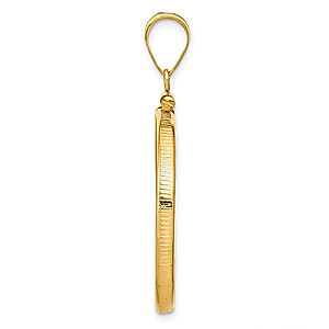 Roy Rose Jewelry Gold Coin Mounting | 1/2 oz. American Eagle, Old US $10 Liberty or Indian | 27mm | Screw Top | Plain Reeded Edge and Diamond-cut Coin Bezel Pendant Frames | Solid 14K Gold