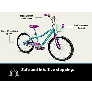 Schwinn Koen & Elm BMX Style Kids Bike in 20-Inch Wheels, Basket, Chain Guard & Kickstand Included, For Boys & Girls Age 7-13 Year Old, No Training Wheels, Teal