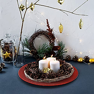 DEAYOU 12 Pack Red Charger Plates, 13-inch Beaded Chargers Plates, Wedding Charger Platters for Serving, Party