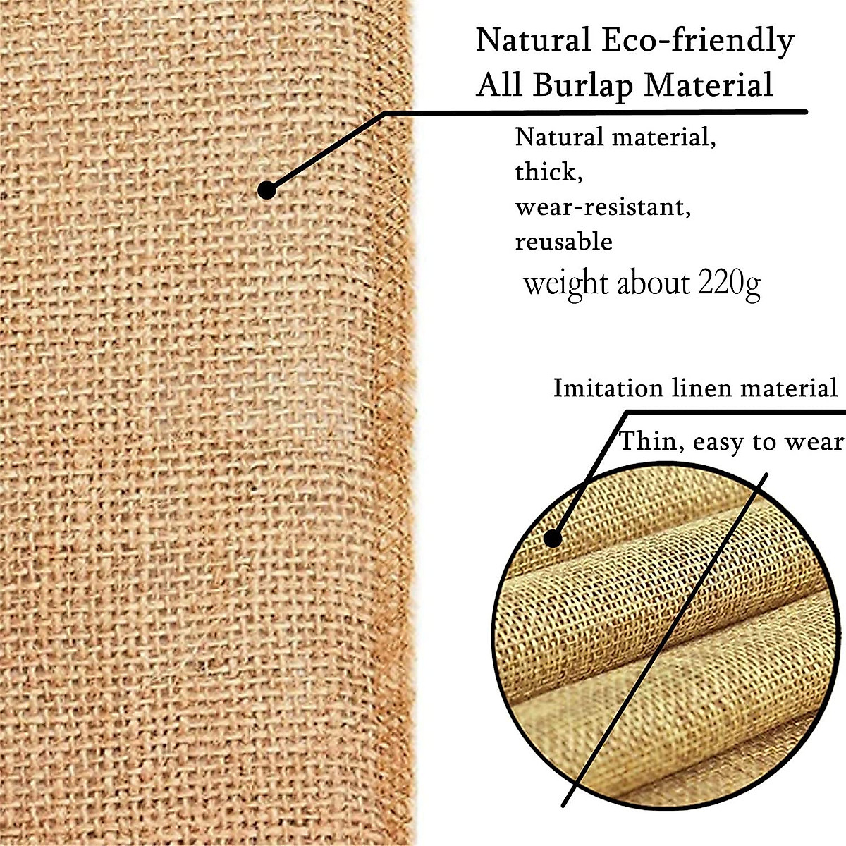100% Natural Jute Burlap Table Runner 12" X108''- Rustic Wedding Party Decoration Table Runner Decoration - Dining Table Runner Roll - Kitchen Table Runner - Baby Shower Reception Jute Table Runner