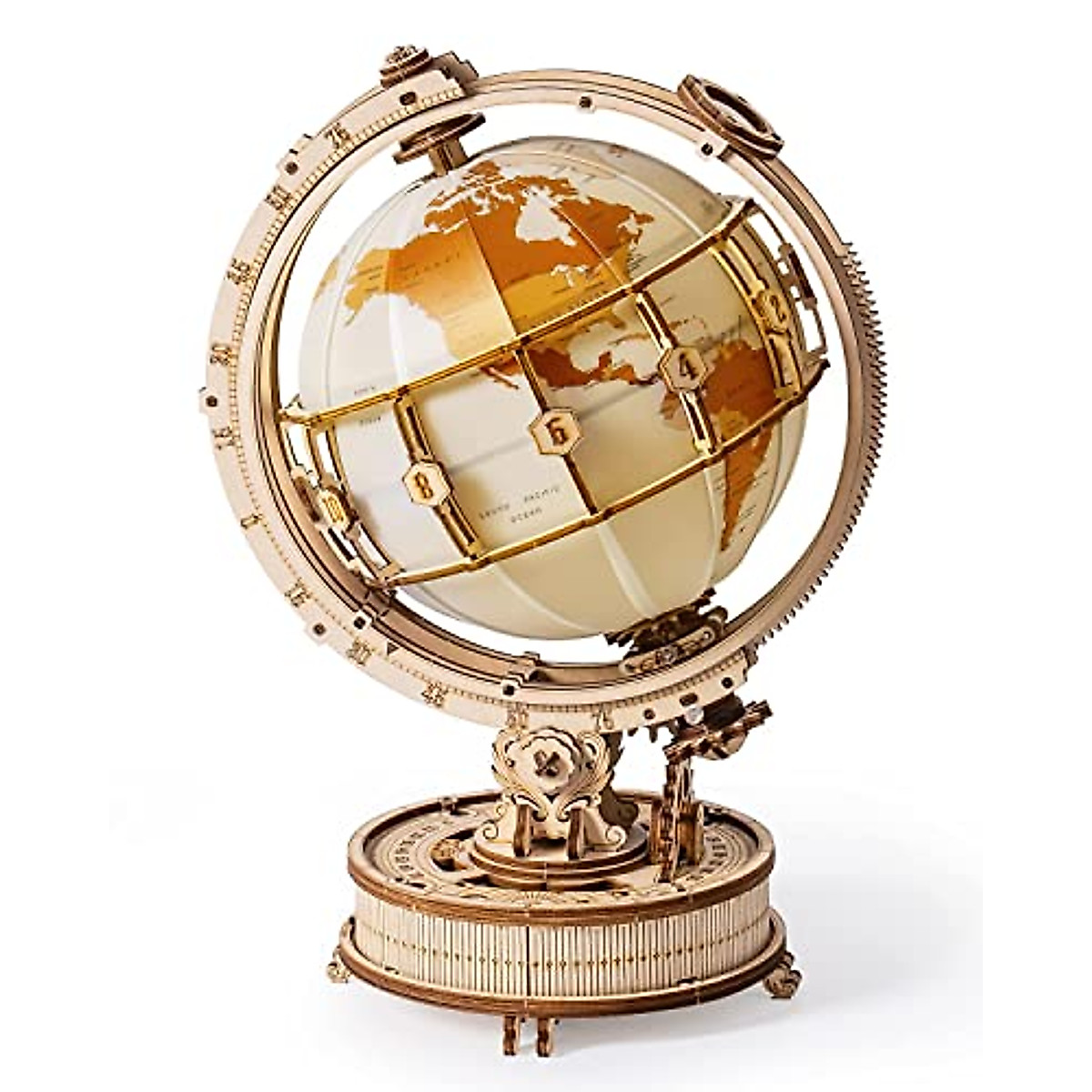 ROBOTIME 3D Puzzles for Adults, Wooden Puzzle Model Kits for Adults to Build, Unique Gift Aesthetic Desk Decor with LED Light