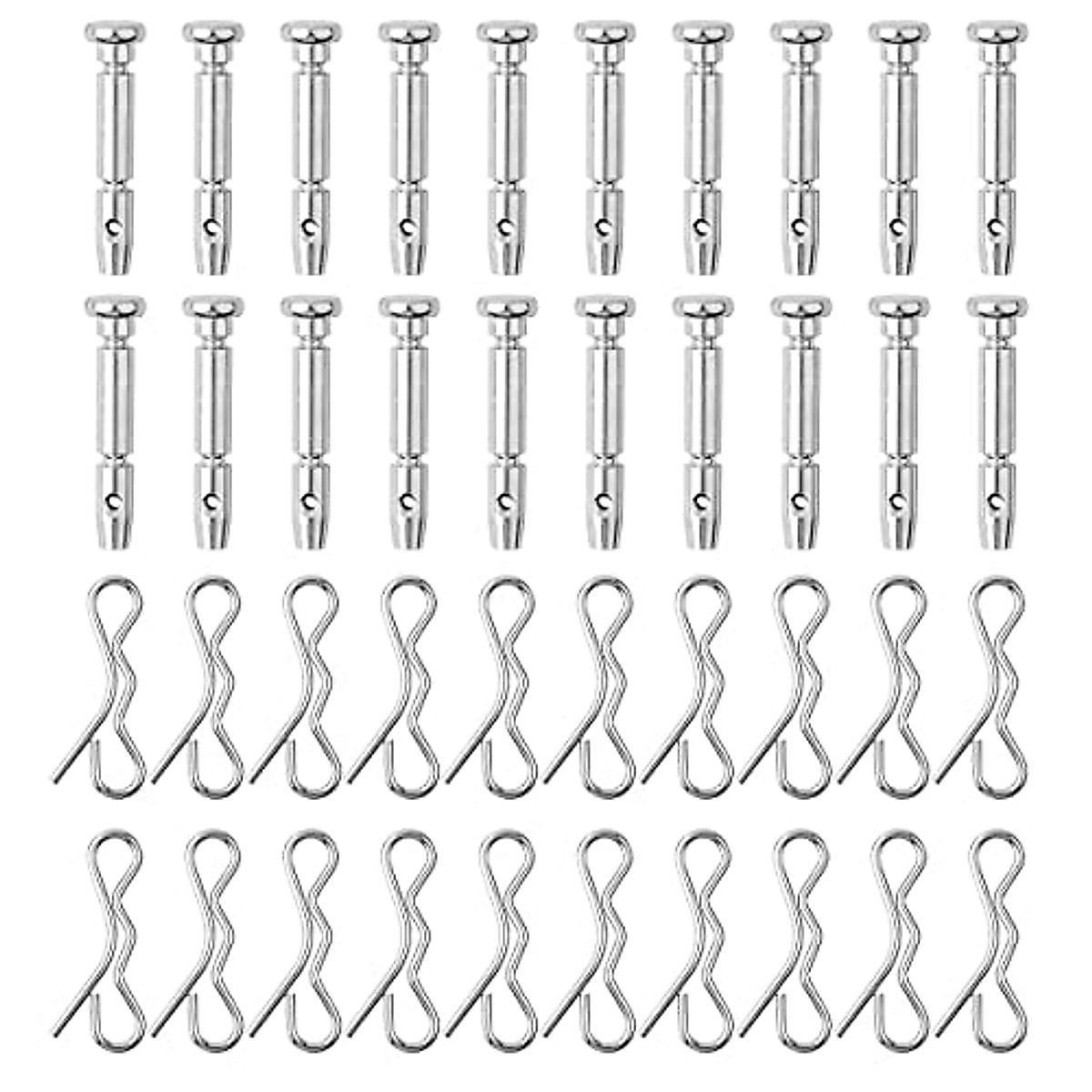 Multisland 2 Stage Snow Blower Shear Pins 20 Pcs Auger Shear Pins & 20 Pcs Cotter Pins 738-04124 and 714-04040 Replacement Shear Pin Kits Fit for MTD Cub Cadet, Troy-Bilt, Craftsman