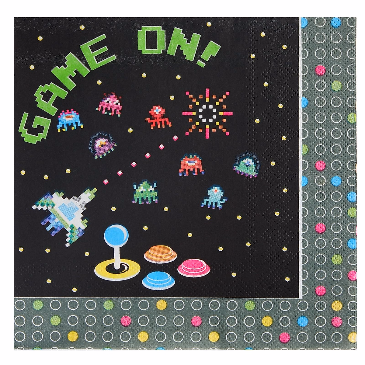 Juvale 144-Piece Retro Video Game Party Supplies - Includes Plates, Napkins, Cups, and Cutlery for Arcade Birthday Party Decorations (Serves 24)