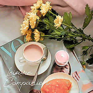 TRINIDa Candles Peach & Jasmine Scented, 3 Pack Candles for Home Scented, Vanilla Candle Set, Luxury Aromatherapy Glass Jar Pink Candle