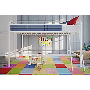 DHP Jett Junior Twin Metal Loft Bed, White