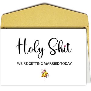 Oamiolek Funny Wedding Day Card for Husband Wife, Humor Wedding Day Vows Card for Groom Bride Newlywed, To My Husband Wife On Our Wedding Day Card, We Are Getting Married Today Card