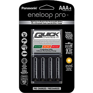 Panasonic K-KJ55K3A4BA Advanced 4 Hour Quick Battery Charger with 4AAA eneloop pro High Capacity Rechargeable Batteries