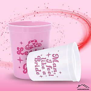 AKIRAMERUNA Bachelorette Party Cups 12 Pack Let's Go Girls Reusable Bachelorette Party Plastic Cups, Bridal Shower Party Supplies Wedding Engagement Party Supplies Favors Decorations 16oz