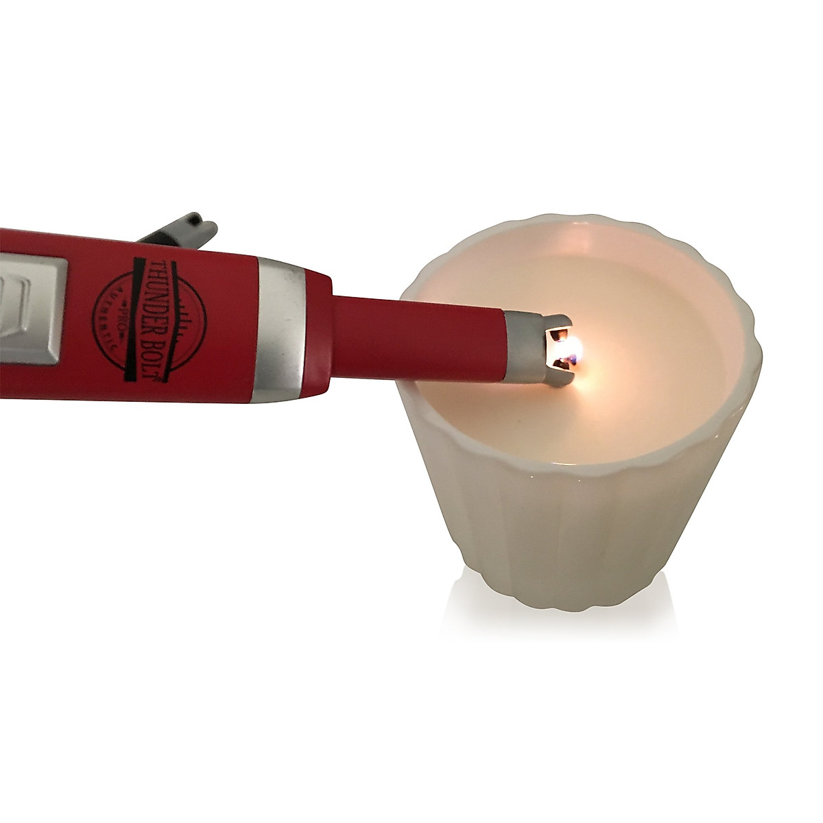 Thunder Bolt Pro Electronic USB Lighter Rechargeable, Double Arc Spark Safe to Use on Gas BBQs, BBQ Firelighters, Gas Stove, Candles, Camping Fires, Paper, 100s of Times w/o Charge, Guaranteed (Red)