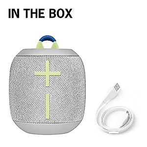 ULTIMATE EARS WONDERBOOM 3, Small Portable Wireless Bluetooth Speaker, Big Bass 360-Degree Sound for Outdoors, Waterproof, Dustproof IP67, Floatable, 131 ft Range - Joyous Brights Grey (Renewed)