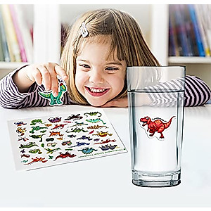 Reusable Sticker Books,Dinosaurs Sticker Toys for Kids Age 2-5,Durable and Non-Adhesive,Window Clings for Kids,Educational Stickers Toy Birthday Christmas Stuffing for Toddlers 2 3 4 5 Boys Girls