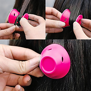 JANYUN 40 Pcs Pink Magic Hair Rollers Include 20pcs Large Silicone Curlers and 20pcs Small Silicone Curlers