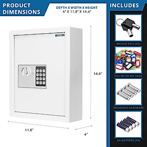 Barska Digital Electronic Keypad Lock Wall Mount 40 Key Cabinet Safe Ideal for Home Hotels Schools & Businesses