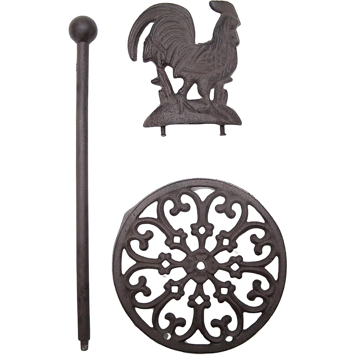 Cast Iron Rooster Paper Towel Holder 13 Inch