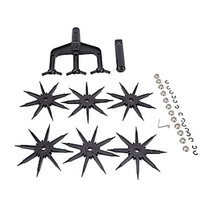 OKJHFD Adjustable Rotary Cultivator, Manual Tiller Garden Soil Scarifier,Wear Resistant 2 in 1 Ventilated Scarifier Heavy Duty Weeder Tool for Garden,Manual Cultivator