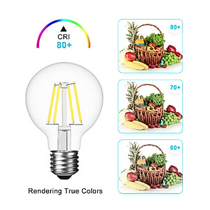 SHINESTAR 8-Pack G25 Globe Light Bulbs for Bathroom, Daylight 5000K, E26 LED Bulb 60 Watt Equivalent, Dimmable