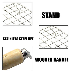 WhopperIndia Large Stainless Steel Multi-Functional Wire Steaming Cooling and Baking Barbecue Rack, Square Roti Grill, Papad Grill, Roti Jali, Chapati Grill