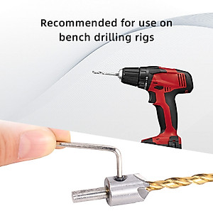 Pteanecay Titanium Coated Countersink Drill Bit Set Woodworking Carpentry Reamer Tool Set with Hex Key Wrench,4 PCS