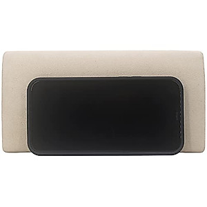 MOJISOLO Faux Suede Women's Evening Clutch Bags for Formal Cocktail Prom Wedding Party Velvet Foldover Purse Nude