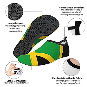 Jamaica Flag Water Shoes Outdoor Exercise Water Shoes Adult Quick-Dry Barefoot Shoes Necessities for Men Women Water Games Black