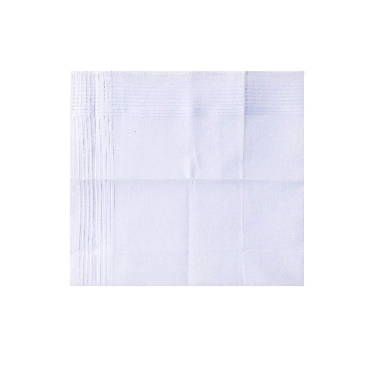 MemoryHanky 100% Cotton Mens Handkerchiefs White Woven Fashion Stripes