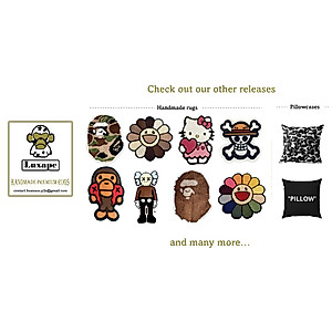 LUXAPE Baby Milo BAPE Rug - X Kawed rug - Handmade & Premium- 30in W * 20in L (75 * 50cm) - Hypebeast Rug - Anime Rug - Preppy Decor - Bape Decor - A Bathing APE - Luxape Rug (Baby Milo)